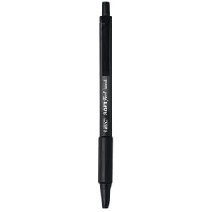 BIC Soft Feel Ball Pen, Black, Fine Point, 12-Count