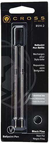 Cross Ballpoint Pen Refill - Black - Fine - Dual Pack