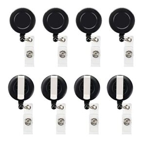 50 pcs retractable badge reel clips holder for hanging id card name key chain (black)