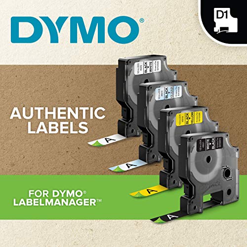 DYMO Standard D1 Labeling Tape for LabelManager Label Makers, Black Print on White Tape, 1/2'' W x 23' L, 1 catridge (45013)