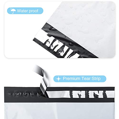 Fuxury 12x15.5 Inches 100pc White Poly Mailers Shipping Bags for Clothing Mailing & Shipping Self Sealing Envelopes Boutique Custom Bags Enhanced Durability Multipurpose Items Safe Protected