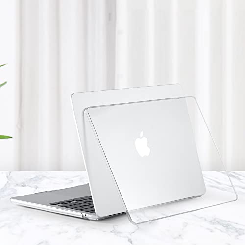 EooCoo Compatible with New MacBook Air 13.6 inch Case 2022 A2681 M2 Chip with Retina Display，Plastic Hard Shell Case + TPU Keyboard Skin Cover + Screen Protector - Crystal Clear