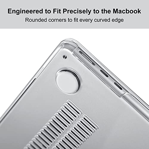 EooCoo Compatible with New MacBook Air 13.6 inch Case 2022 A2681 M2 Chip with Retina Display，Plastic Hard Shell Case + TPU Keyboard Skin Cover + Screen Protector - Crystal Clear