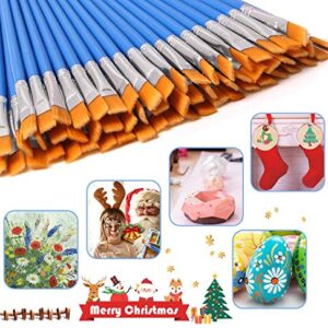 UPINS 30 Pcs Flat Paint Brushes,Small Brush Bulk for Detail Painting