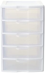 sterilite 1 new 20758004 clearview small 5 drawer desktop storage unit white