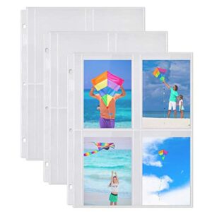 dunwell photo album refill pages – (3.5×5, 25 pack), for 200 pictures, 3-ring binder photo pockets, each 4-pocket photo page holds 8 pictures, 3.5 x 5 photo protectors or 3.25×5.25 seed binder