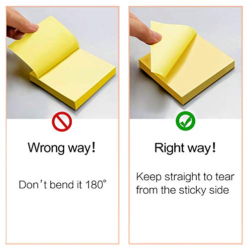 Sticky Notes 3x3 Inches Bulk 28 Pack 2800 Sheets Colored Self-Stick Pads, 100 Sheets/Pad, 4 Bright Colors (Yellow, Green, Pink, Blue) for Office Supplies, School, Home