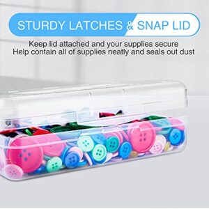 Sooez 6 Pack Clear Pencil Box, Plastic Large Capacity Pencil Boxes Plastic Boxes with Snap-tight Lid, Office Supplies Storage Organizer Box, Stackable Design and Stylish