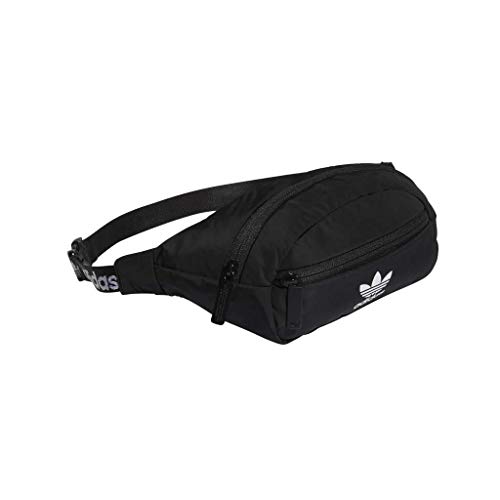 adidas Originals National Waist Fanny Pack-Travel Bag, Black/White, One Size