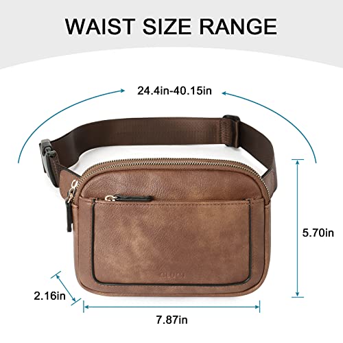 CLUCI Belt Bag for Women, Mini Everywhere Crossbody Waist Bag Adjustable Strap, Vegan Leather Women's Fanny Pack