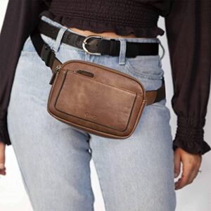 CLUCI Belt Bag for Women, Mini Everywhere Crossbody Waist Bag Adjustable Strap, Vegan Leather Women's Fanny Pack