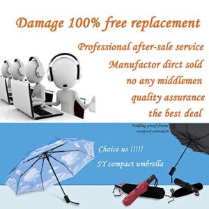 SY COMPACT Travel Umbrella Windproof Automatic LightWeight Unbreakable Umbrellas-Factory outlet umbrella (Black)