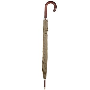 totes Auto Open Wooden Stick Umbrella, Beige/British Tan, One Size