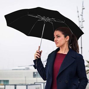 STROMBERGBRAND UMBRELLAS Spectrum Popular Style 16" Automatic Open Umbrella Light Weight Travel Folding Umbrella for Men and Women, (Black)