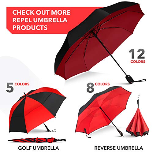 Repel Umbrella Windproof Travel Umbrella - Wind Resistant, Small - Compact, Light, Automatic, Strong Steel Shaft, Mini, Folding and Portable - Backpack, Car, Purse Umbrellas for Rain - Men and Women