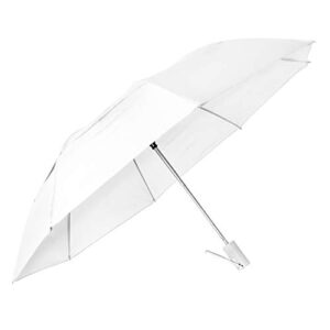 strombergbrand umbrellas vented windproof umbrella compact small sturdy automatic open wind vent for women and men (with matching case and strap), (white)