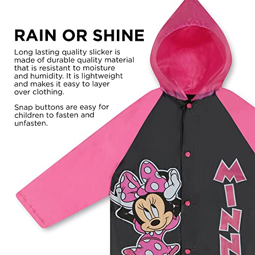 Disney and Slicker, Toddler Or Little Girl Rainwear Ages 2-7 Umbrella, Minnie Mouse Pink, SMALL AGE 2-3 US