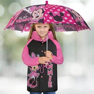 Disney and Slicker, Toddler Or Little Girl Rainwear Ages 2-7 Umbrella, Minnie Mouse Pink, SMALL AGE 2-3 US