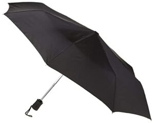 lewis n. clark travel umbrella: windproof & water repellent fabric automatic open close , black