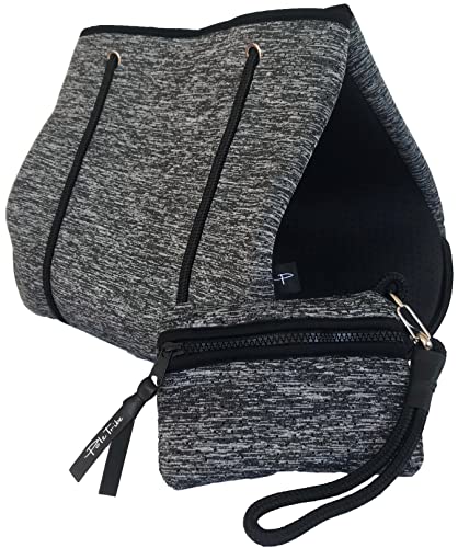 Large Neoprene Tote Bag for Women – Pole Tribe‘s Lightweight Tote Neoprene Beach Bag, Travel Tote, Pool or Office Bag. Large - 6 gallon Size (Badger)