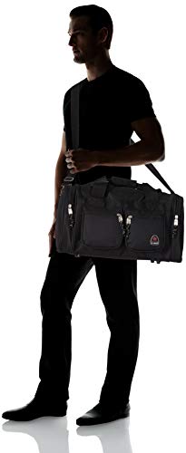 Rockland Duffel Bag, Black, 18.5 in X 10.5 in X 8.5 in