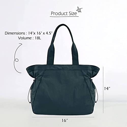 18L Side-Cinch Shopper Bags Lightweight Shoulder Bag Tote Handbag for Shopping Workout Beach Travel