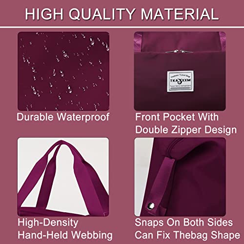 Foldie Travel Bag Expandable Tote Bag for Travel Large Capacity Travel Bag Lightweight Weekender Bag Dry And Wet Separation Folding Travel Bag for Gym, Travel, Vacation(Fuchsia)