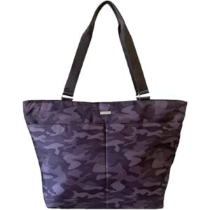 baggallini carry-all travel tote bag, dark grey camo