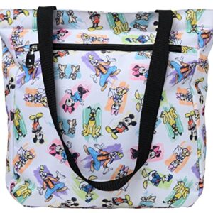 Disney Zipper Tote Travel Bag Mickey Minnie Donald Daisy Goofy Pluto Print