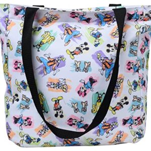 Disney Zipper Tote Travel Bag Mickey Minnie Donald Daisy Goofy Pluto Print