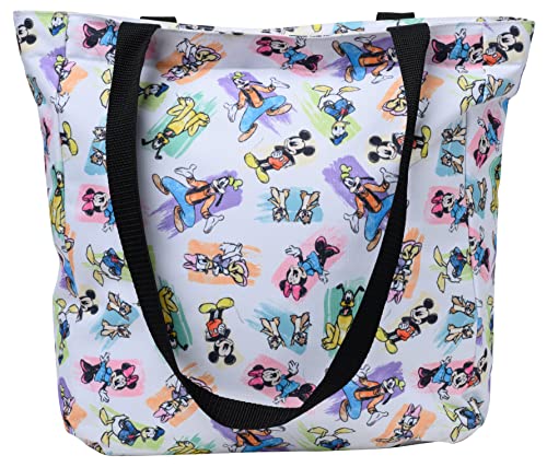 Disney Zipper Tote Travel Bag Mickey Minnie Donald Daisy Goofy Pluto Print