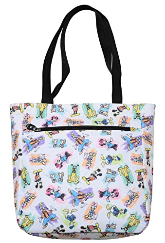 Disney Zipper Tote Travel Bag Mickey Minnie Donald Daisy Goofy Pluto Print