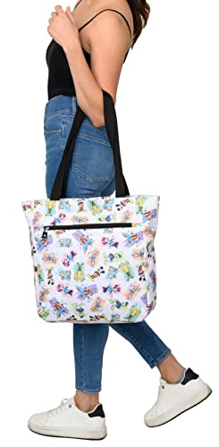 Disney Zipper Tote Travel Bag Mickey Minnie Donald Daisy Goofy Pluto Print