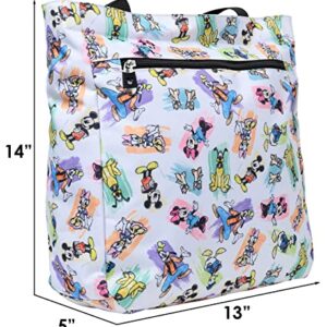 Disney Zipper Tote Travel Bag Mickey Minnie Donald Daisy Goofy Pluto Print