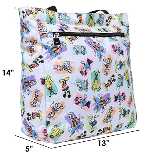 Disney Zipper Tote Travel Bag Mickey Minnie Donald Daisy Goofy Pluto Print