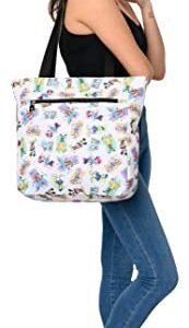 Disney Zipper Tote Travel Bag Mickey Minnie Donald Daisy Goofy Pluto Print