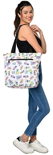 Disney Zipper Tote Travel Bag Mickey Minnie Donald Daisy Goofy Pluto Print