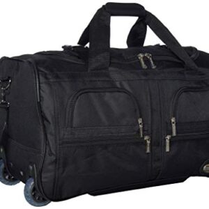 Rockland Rolling Duffel Bag, Black, 22-Inch