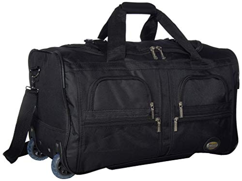 Rockland Rolling Duffel Bag, Black, 22-Inch