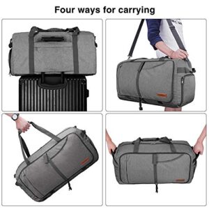 Canway 65L Travel Duffel Bag, Foldable Weekender Bag with Shoes Compartment for Men Women Water-proof & Tear Resistant