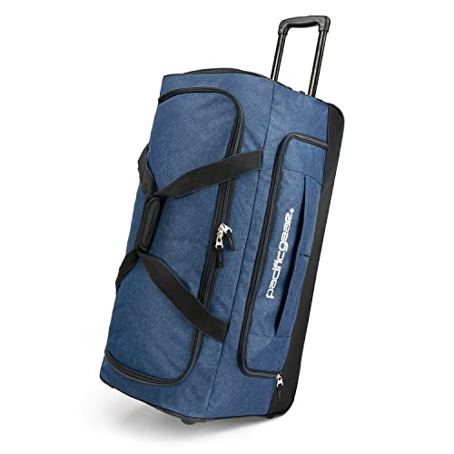 Pacific Gear Wheeled Rolling Duffel Bag, Durable Design, Telescoping Handle, Multiple Compartments, Tie-Down Capabilities, 30 Inch