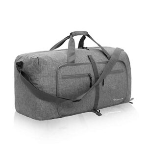 duffel bag 65l packable duffle bag with shoes compartment unisex travel bag water-resistant duffle bag(grey,65l)