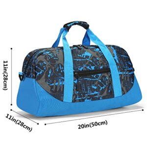 Stumdo Kids Overnighter Duffel Bags for kids, Carry-On Size & Ideal for School Practice or Overnight Travel Weekender Tote for Travel Gym Sport bag for Boys & Girls (11tylan)