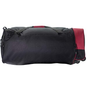 TPRC 32-Inch Collapsible Expandble Travel Rolling Duffel Bag, Black/Red