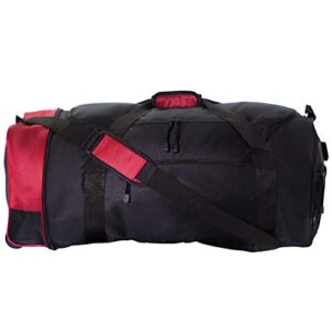 TPRC 32-Inch Collapsible Expandble Travel Rolling Duffel Bag, Black/Red