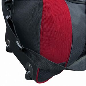 TPRC 32-Inch Collapsible Expandble Travel Rolling Duffel Bag, Black/Red