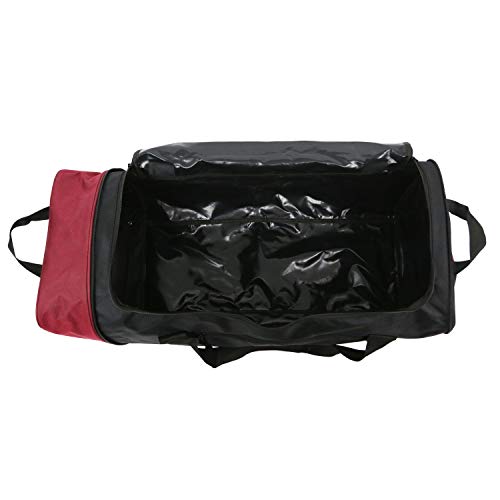 TPRC 32-Inch Collapsible Expandble Travel Rolling Duffel Bag, Black/Red