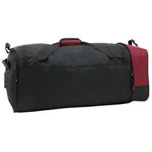 TPRC 32-Inch Collapsible Expandble Travel Rolling Duffel Bag, Black/Red