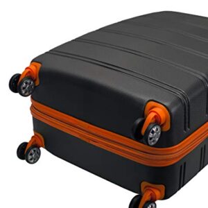 Rockland Melbourne Hardside Expandable Spinner Wheel Luggage, Charcoal, 2-Piece Set (20/28)