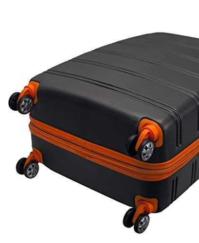 Rockland Melbourne Hardside Expandable Spinner Wheel Luggage, Charcoal, 2-Piece Set (20/28)